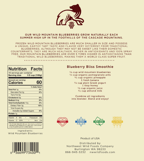 Fresh Frozen Wild Mountain Blueberries