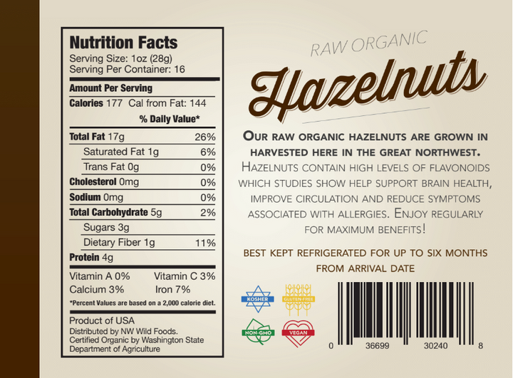 Raw Organic Hazelnuts – Northwest Wild Foods